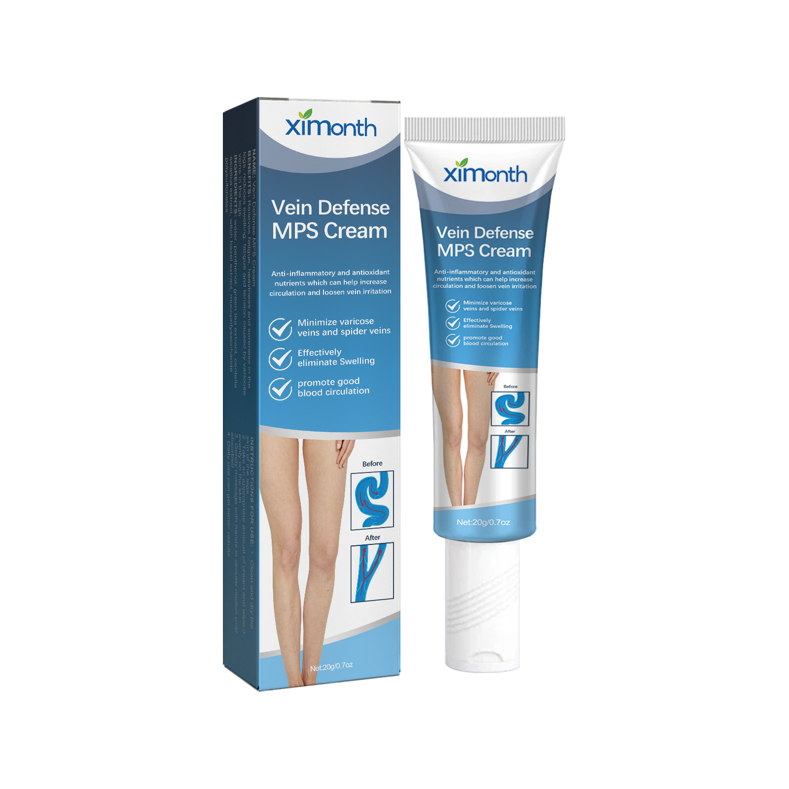 Ximonth Vein Defence Mps Cream, Vein Massage To Relieve Leg Soreness ...