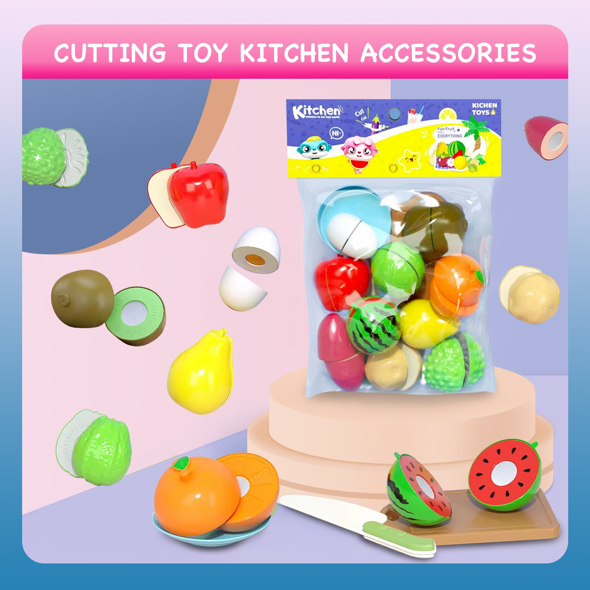 XinLe Play Food Sets for Kids Kitchen Play Food for Toddlers 1-3 ...