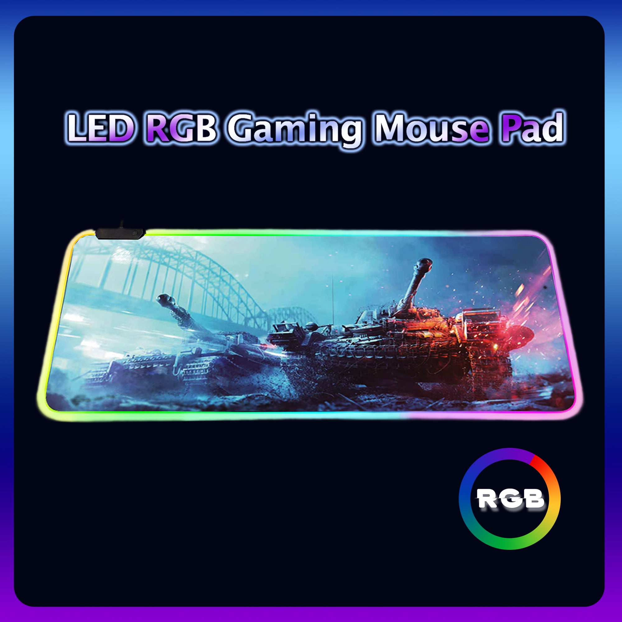 XinLe RGB Gaming Mouse Pad Large Extended Soft Led Mouse Pad with 8 Lighting Modes Computer ...