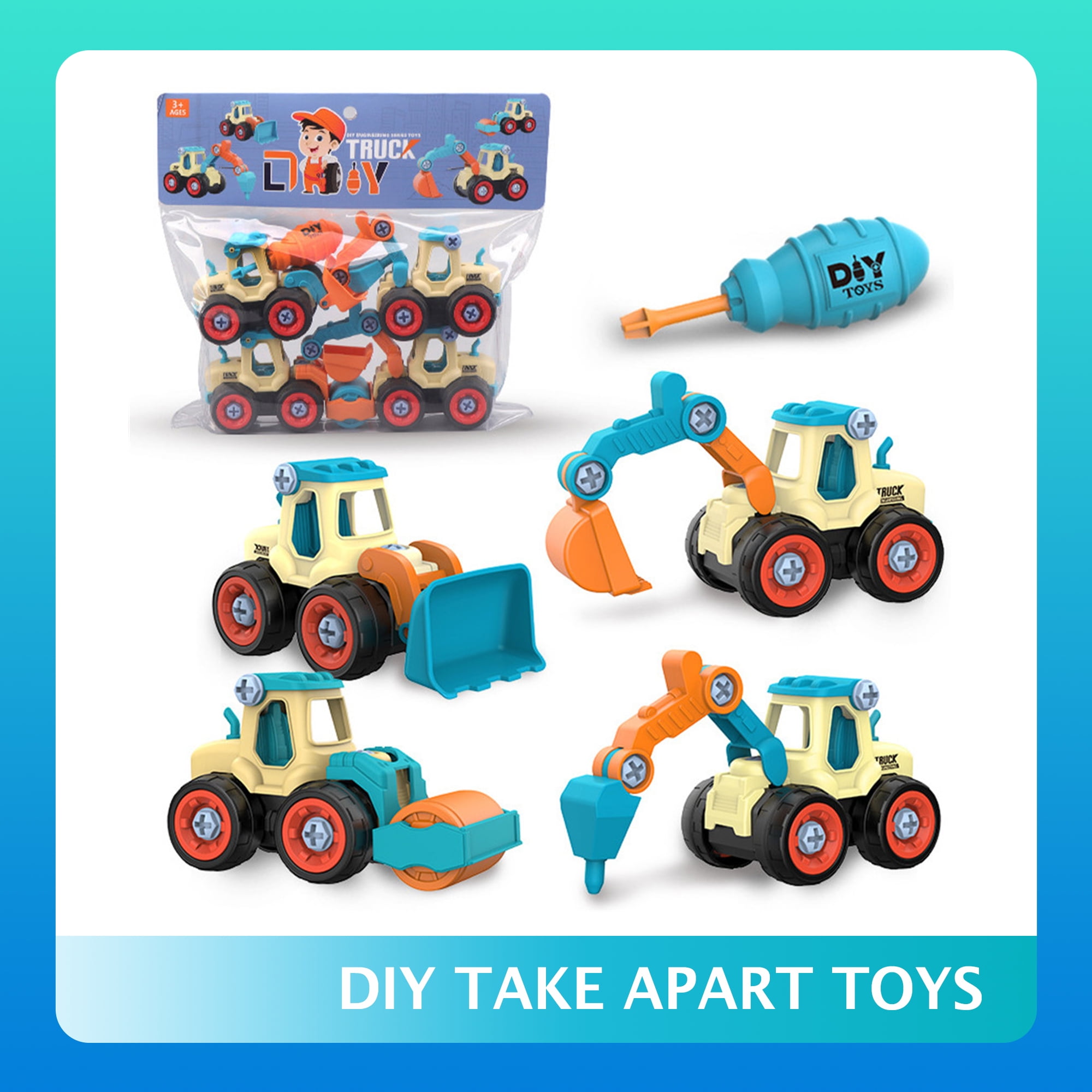 XinLe Take Apart Toys Boys Construction Truck Toys Kids Take Apart ...