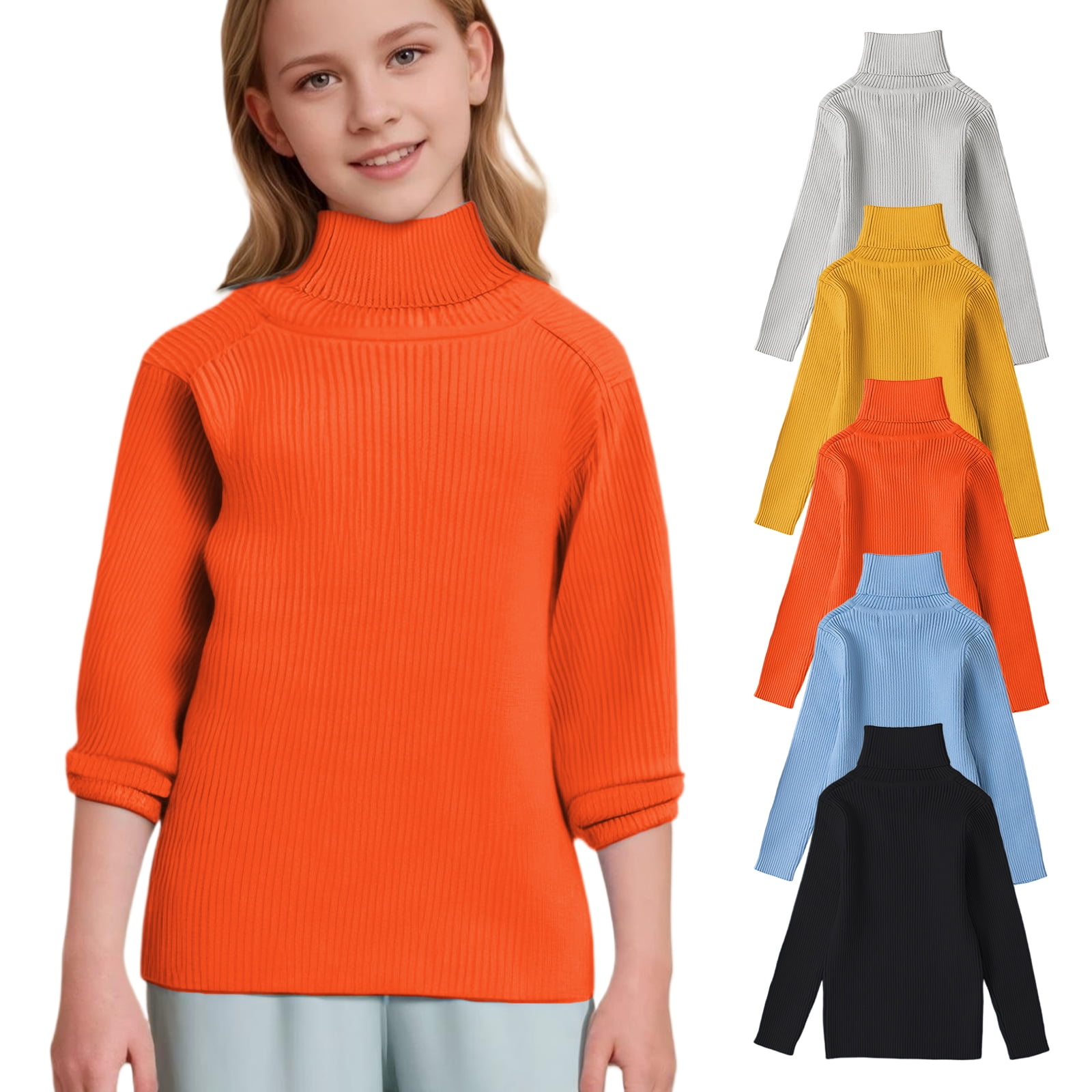 XinLfly Girls Clothes Clearance Warm Knit Sweater Pullover Long Sleeve ...