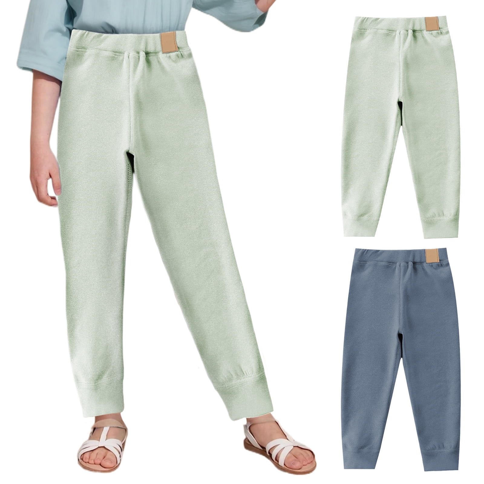 XinLfly Kids Winter Leggings Thick Cotton Fleece Lined Girls Boy Pants ...