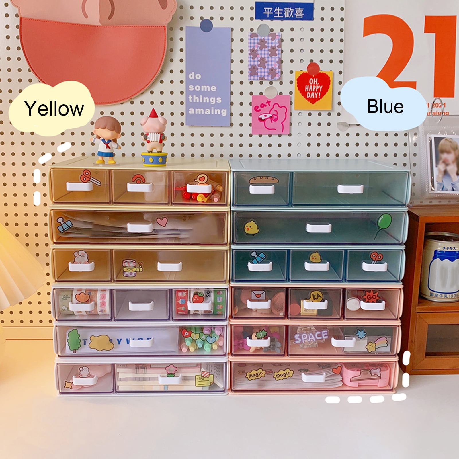 XinYux Desk Storage Box Drawer Design Transparent Box Load Bearing ...