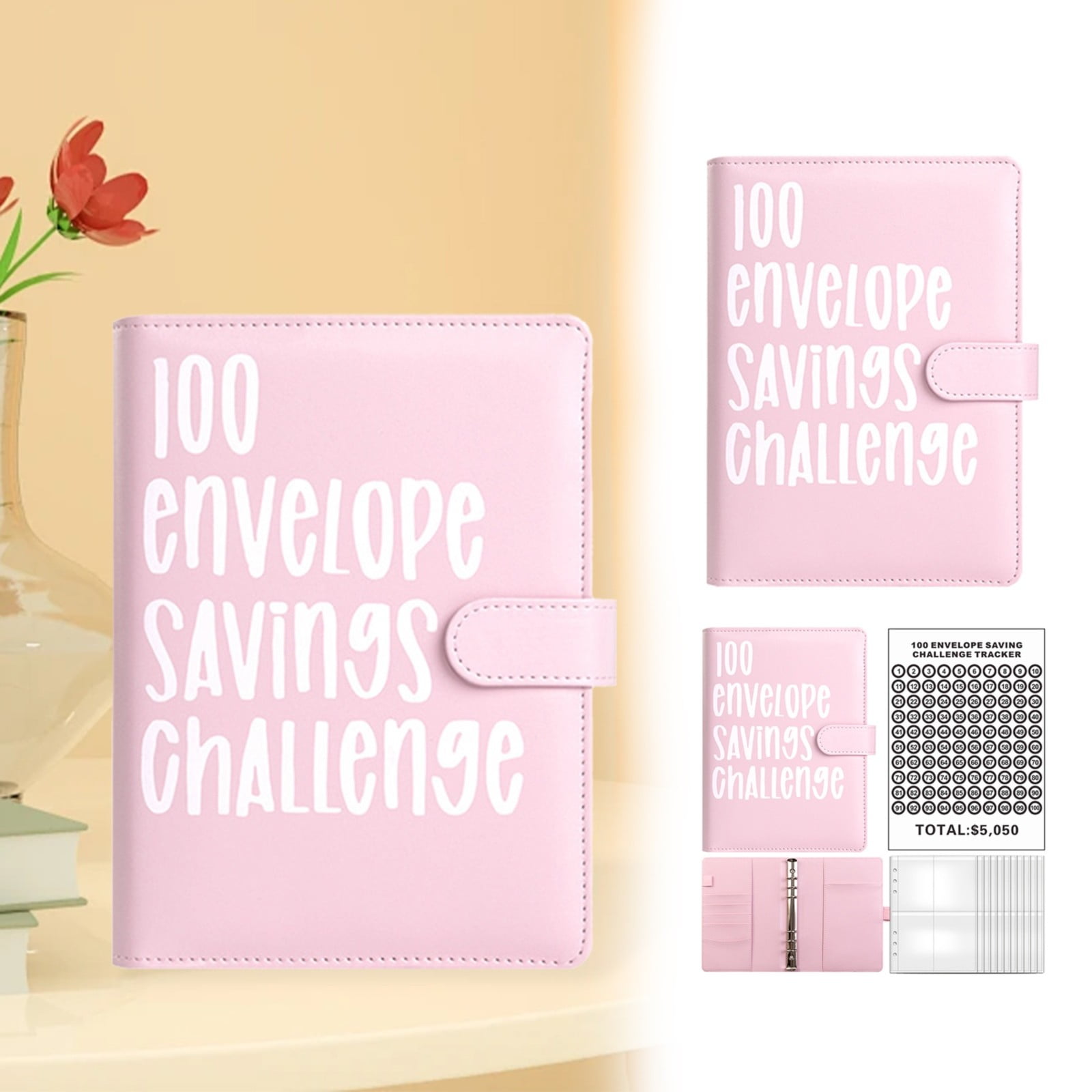 Xindewwl 100 Envelope Challenge Leather 52 Week Saving Challenge Easy ...