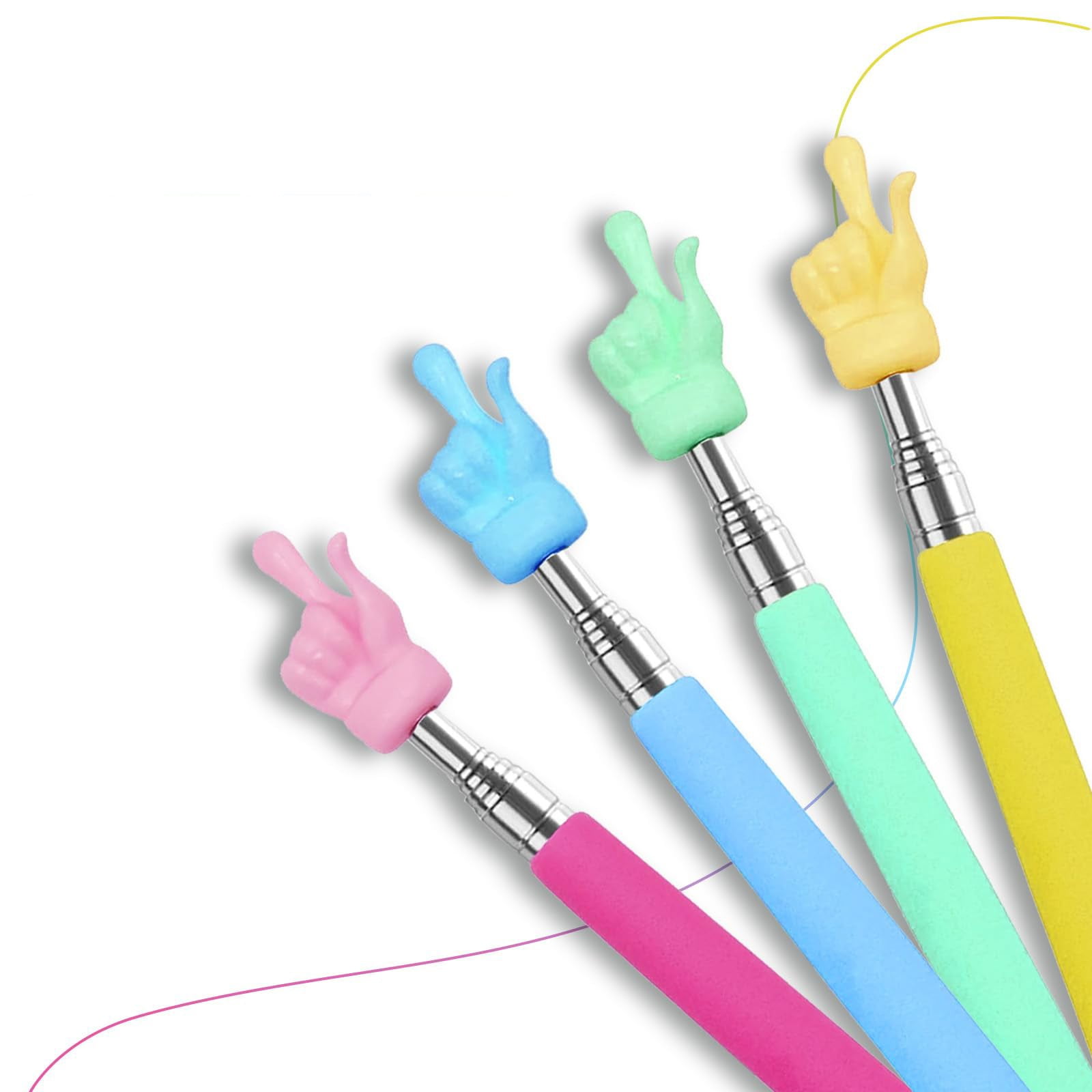 Xindewwl 4PCS Retractable Teacher Pointer For Classroom Kids Reading ...
