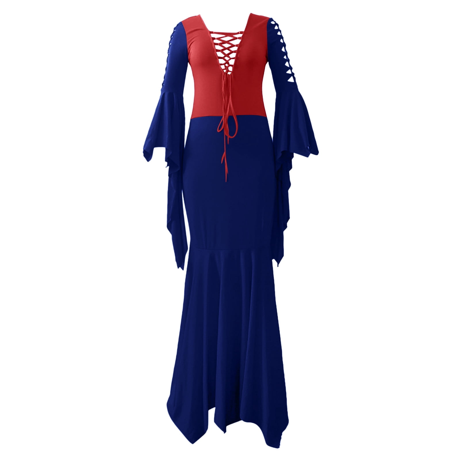 Xinduolei Women's Floor Dress Adult Women Gothic Witch Vintage Dress ...