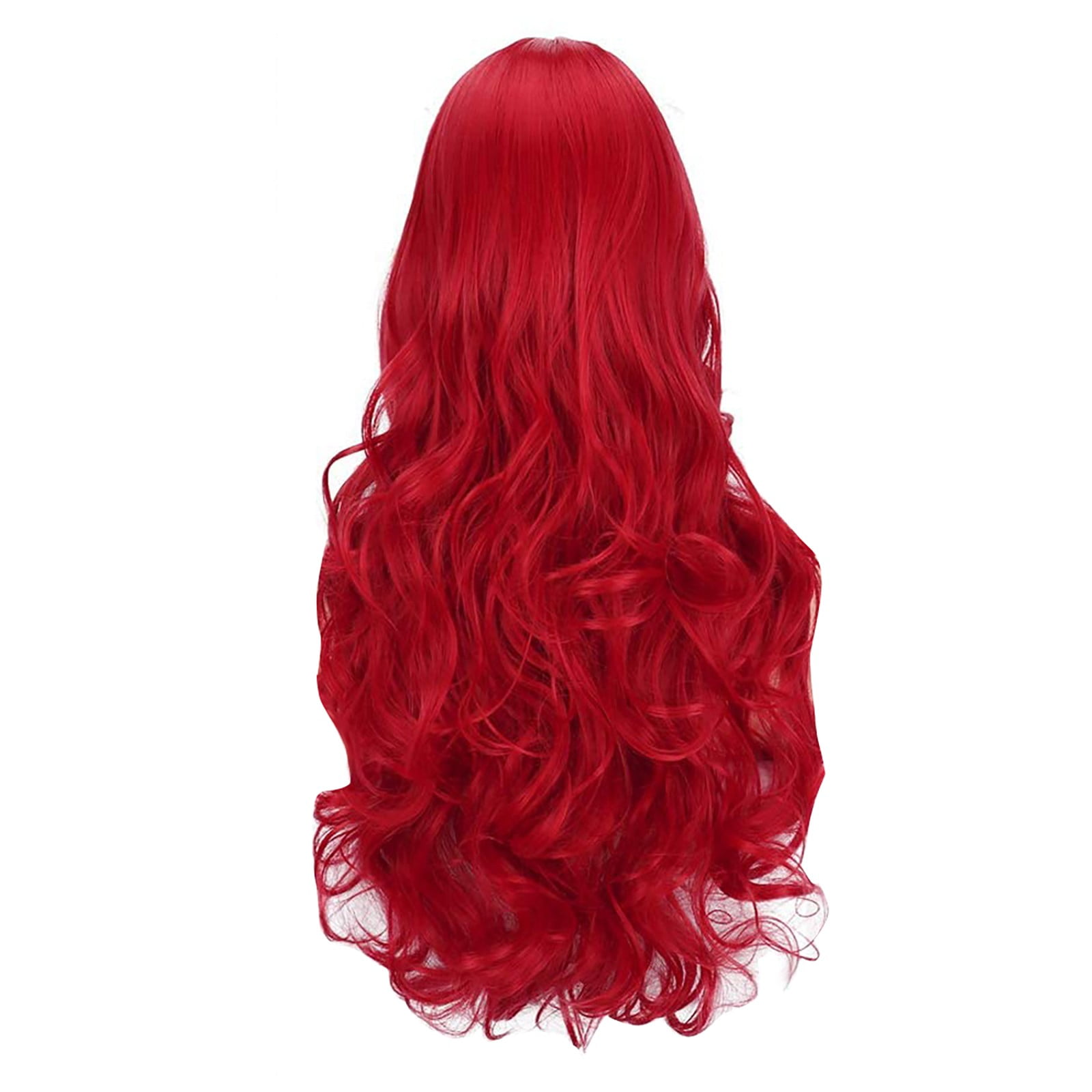 Xinduolei Women's Red Micro Curl Headgear Wavy Curl Wig Can Be ...