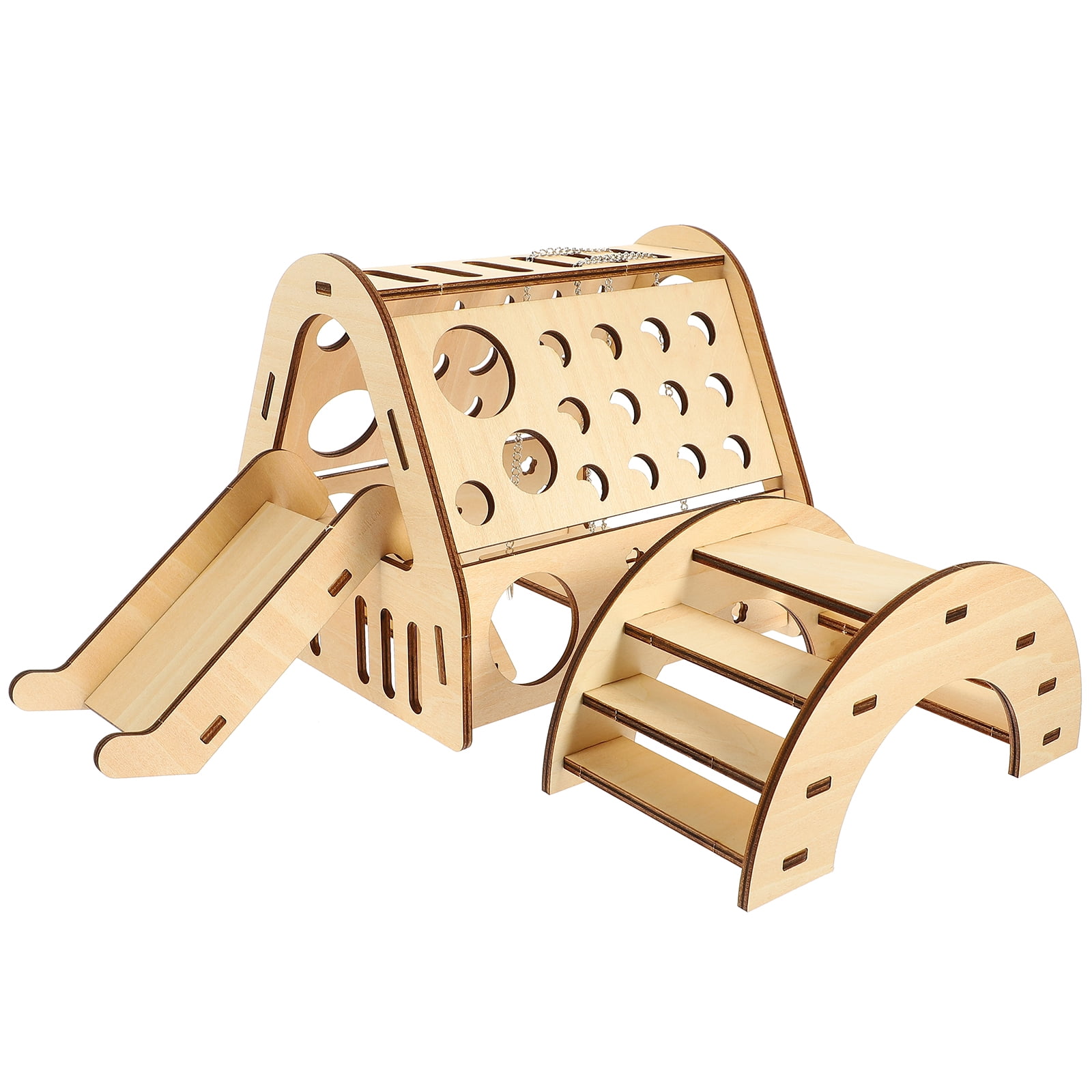 Xing 1 Set of DIY Hamster Wooden Slide Hideout DIY Assembled Hamster ...