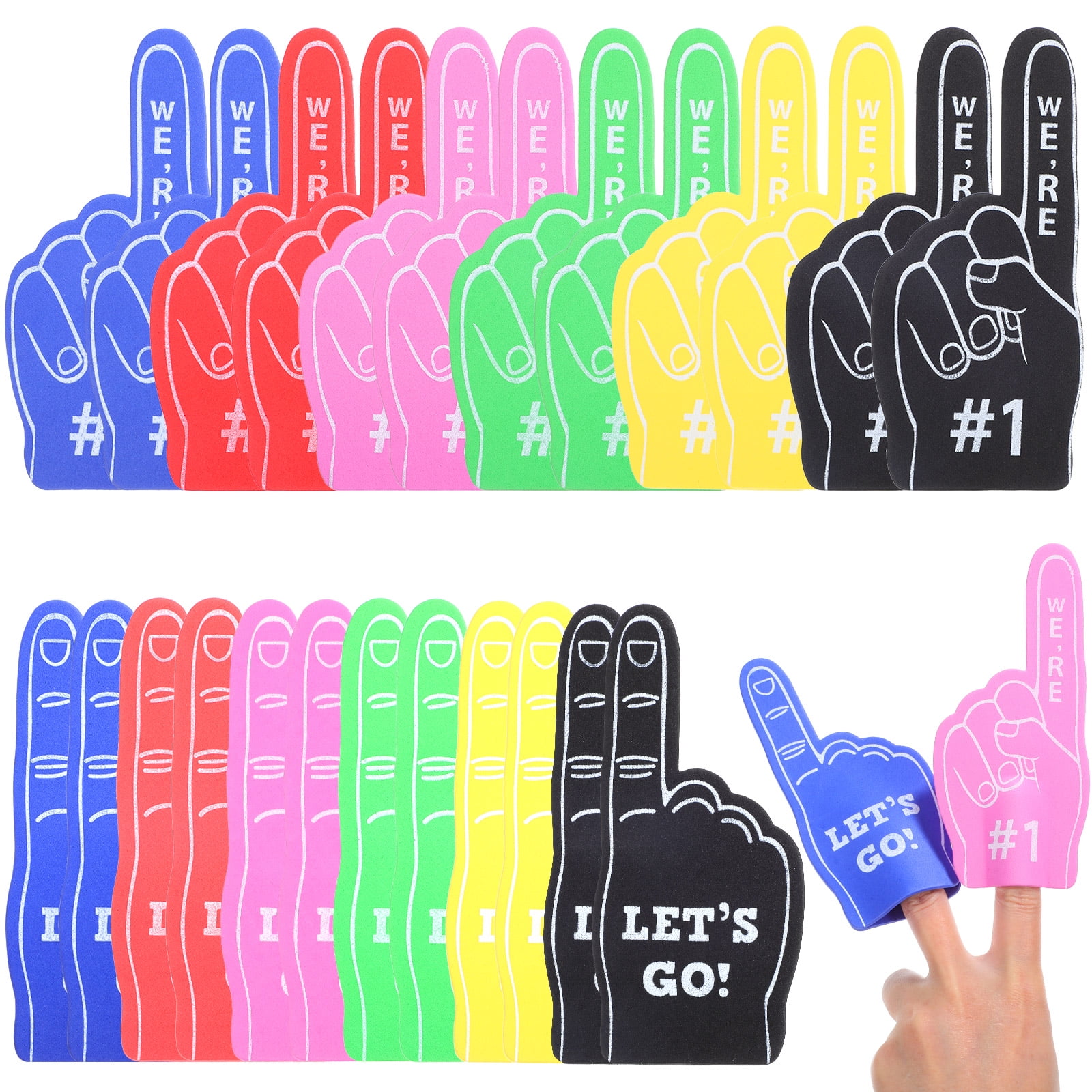 Xing 24 Pcs Foam Fingers Foam Hands Party Noisemakers Cheering Foams ...
