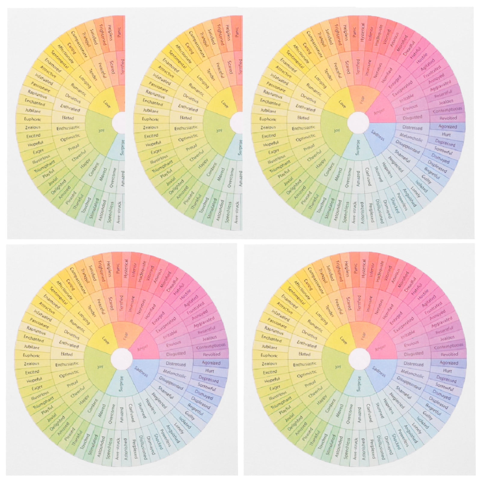 Xing 5Pcs Feelings Wheel Sticker Colored Round Sticker Decorative ...