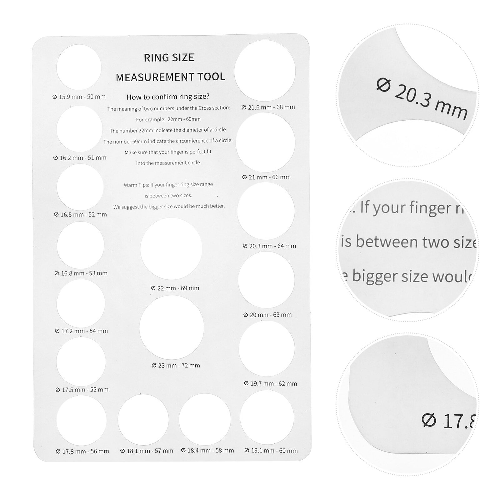 Xing 5Pcs Ring Sizers Ring Size Measurement Tools Ring Measuring Boards ...