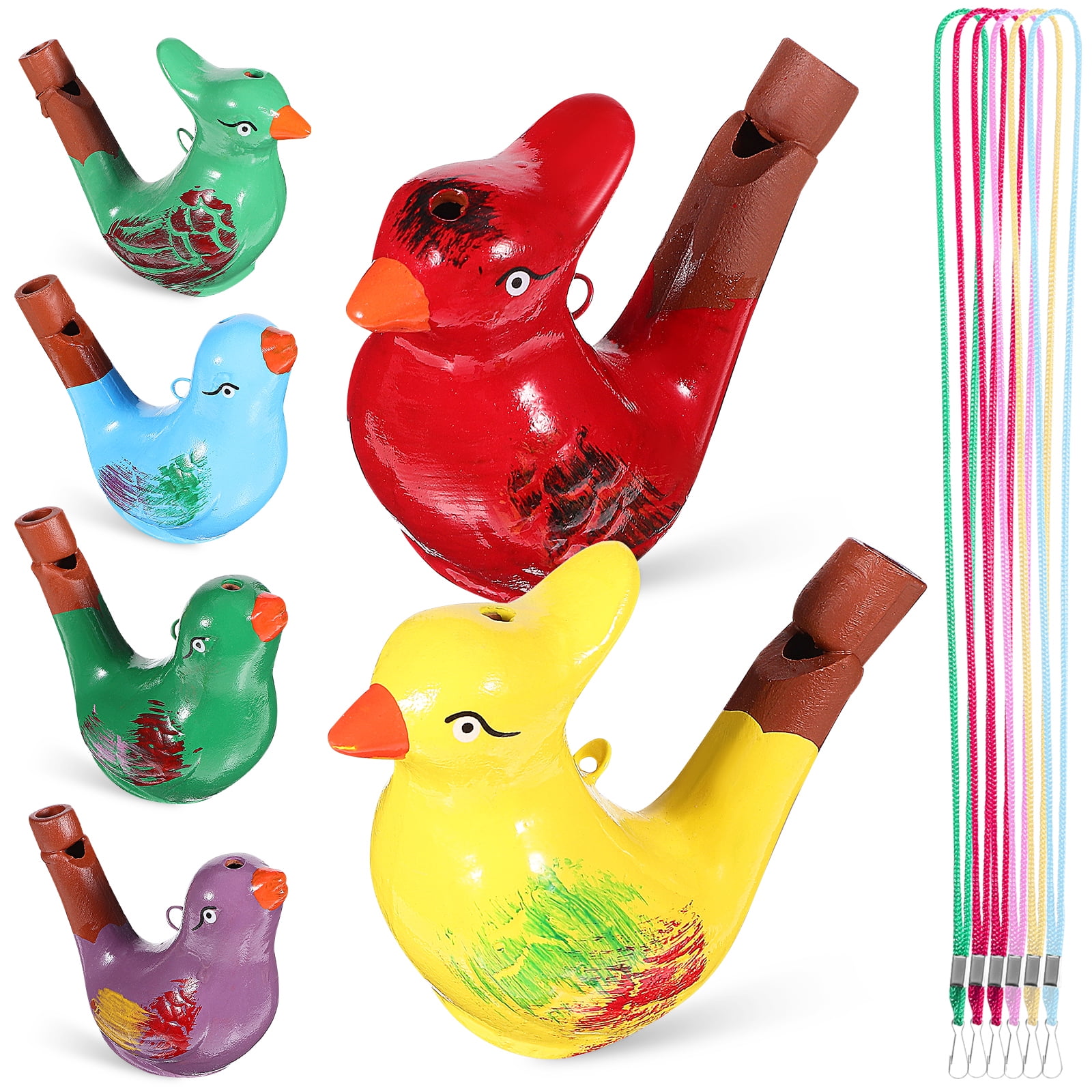 Xing 6 Pcs Ceramic Bird Whistles Bird Water Whistles Bird Call Whistles ...
