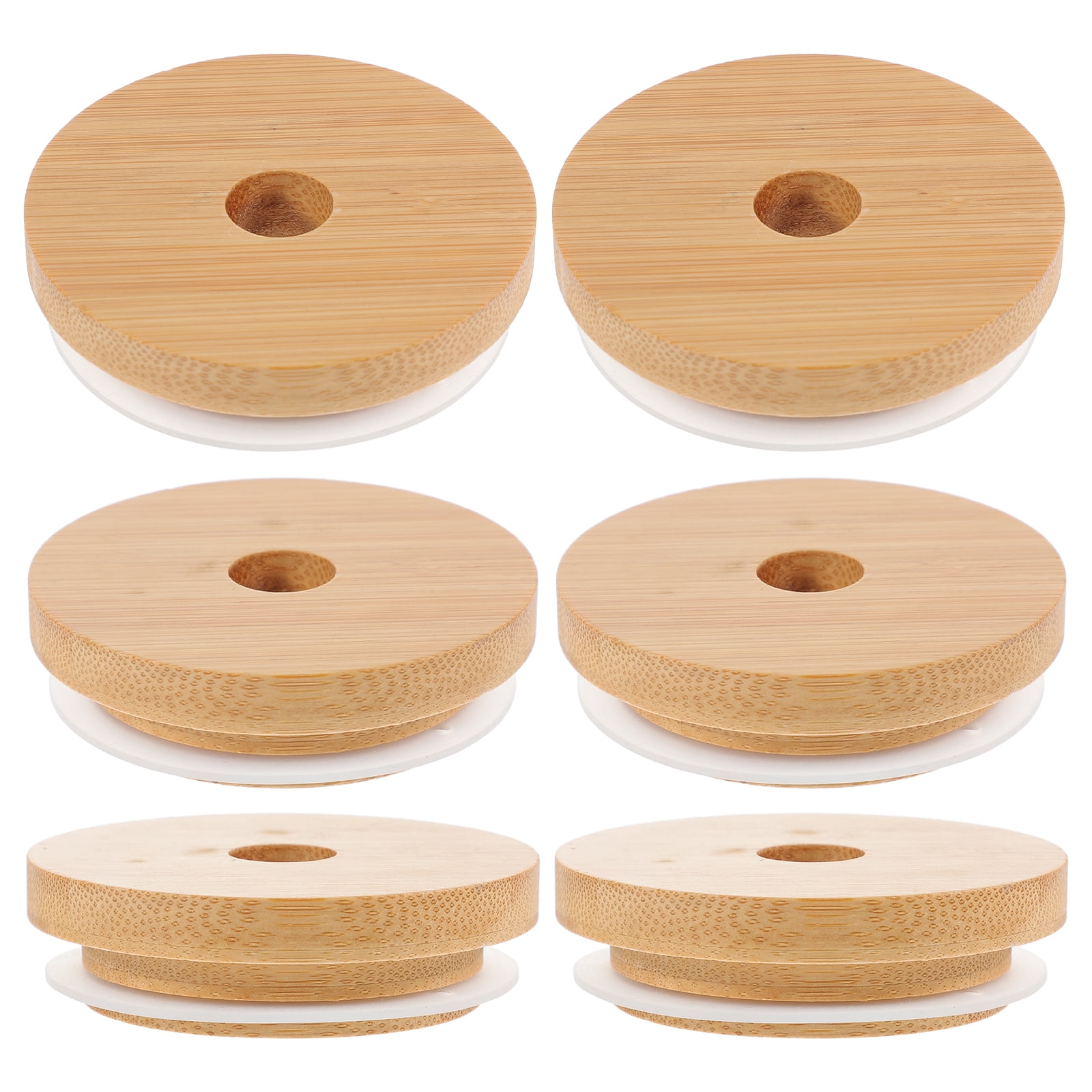 Xing 6pcs Mason Bottle Airtight Covers with Straw Hole Round Glass Jar ...