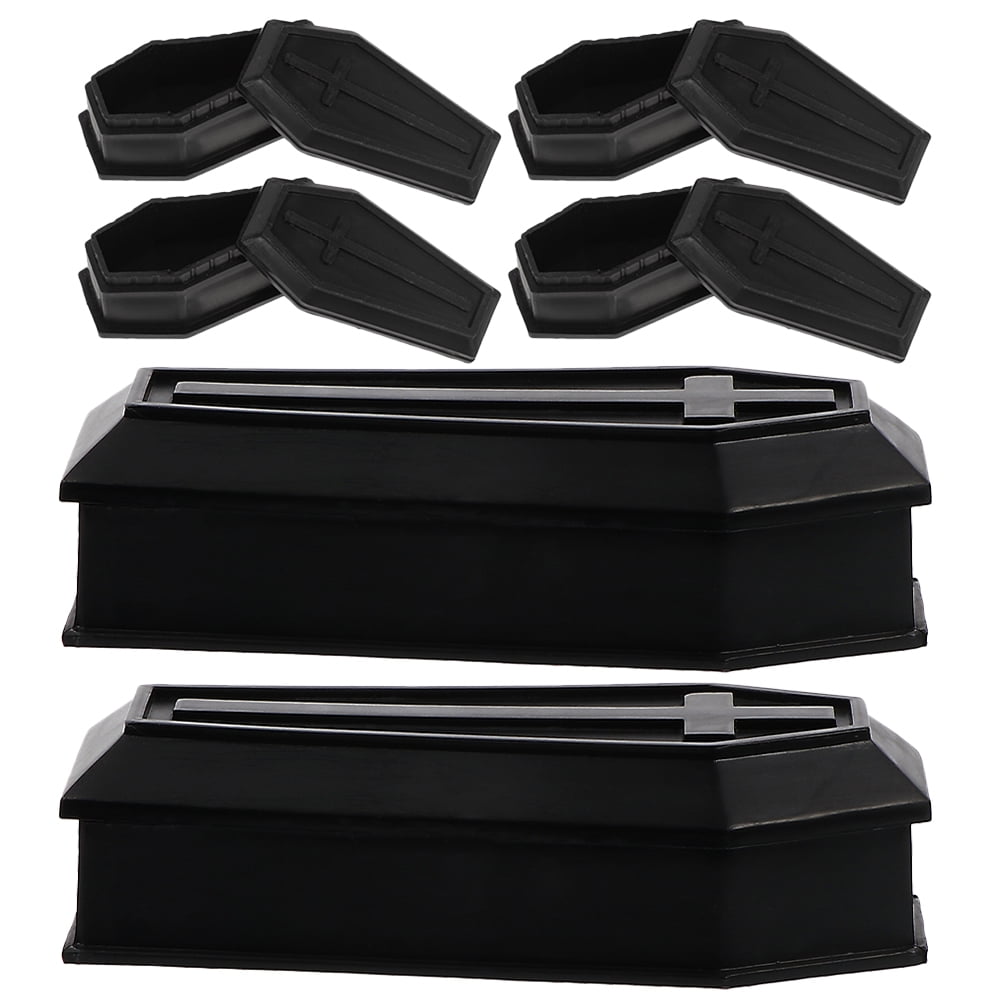 Halloween Coffin Shaped Candy Boxes for Decor Use Black Plastic Multi ...