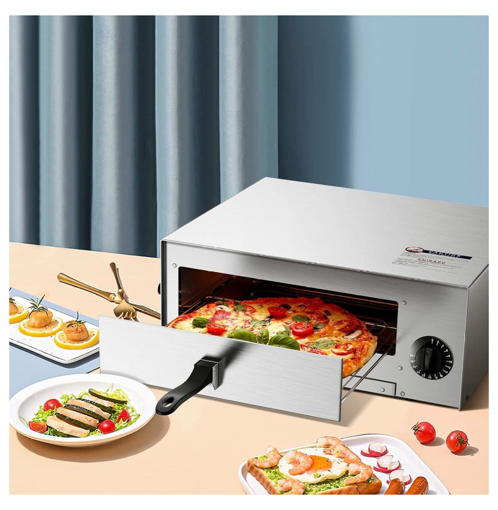 XingBack 1450W Electric Pizza Oven, Stainless Steel Pizza Oven ...