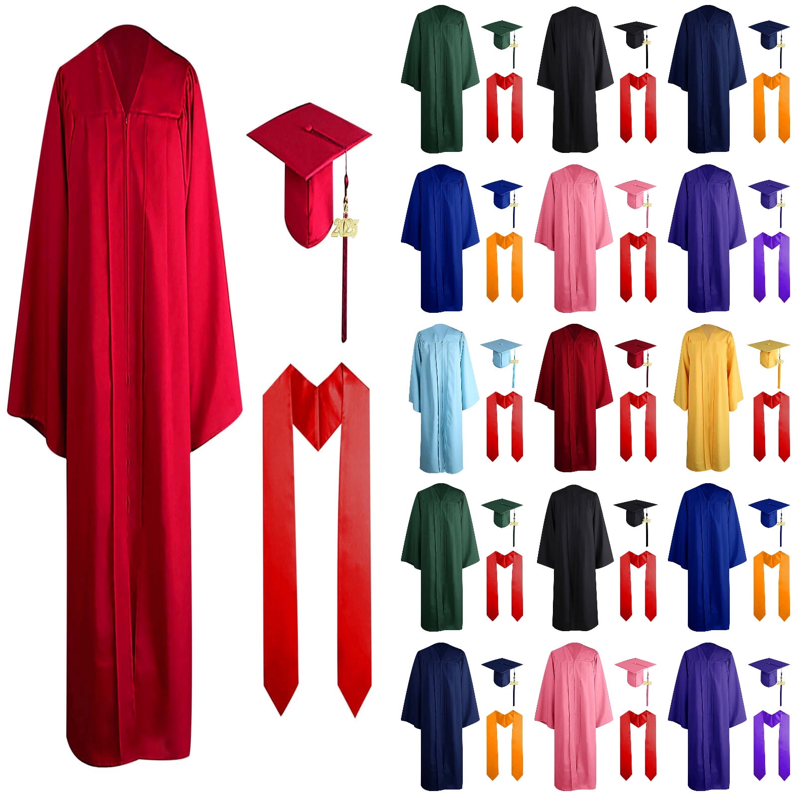 XinghaiYIDE Unisex Graduation Cap Gown & Stole Set with 2026 Charm ...