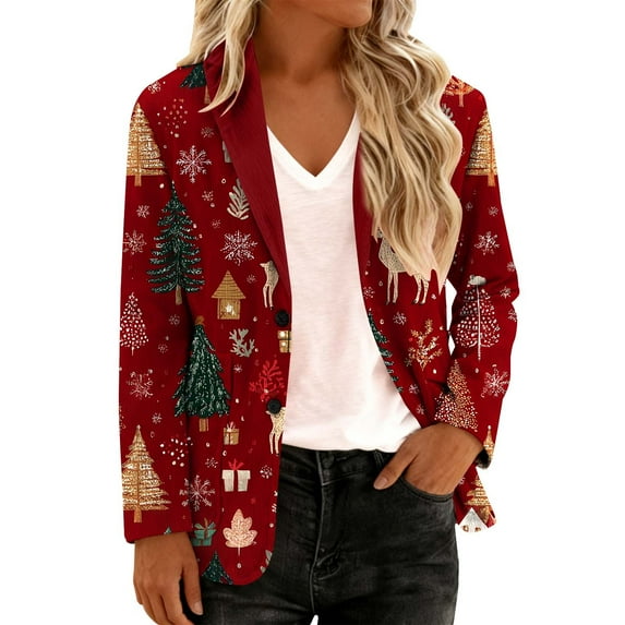 Xingpeng Corduroy Blazer for Women 2026 Long Sleeve Notch Collar ...