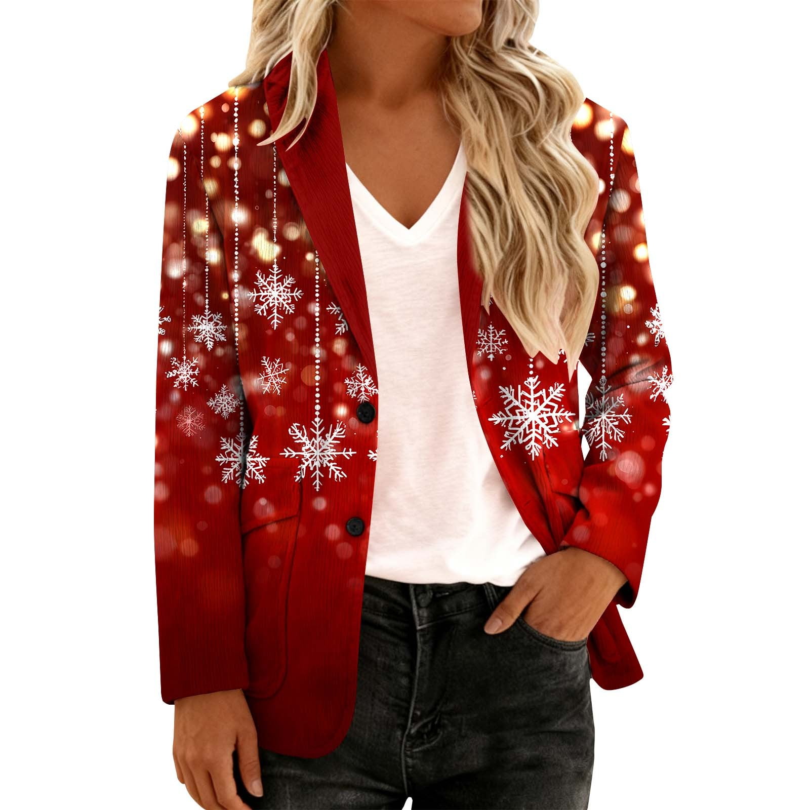 Xingpeng Corduroy Blazer for Women 2026 Long Sleeve Notch Collar ...