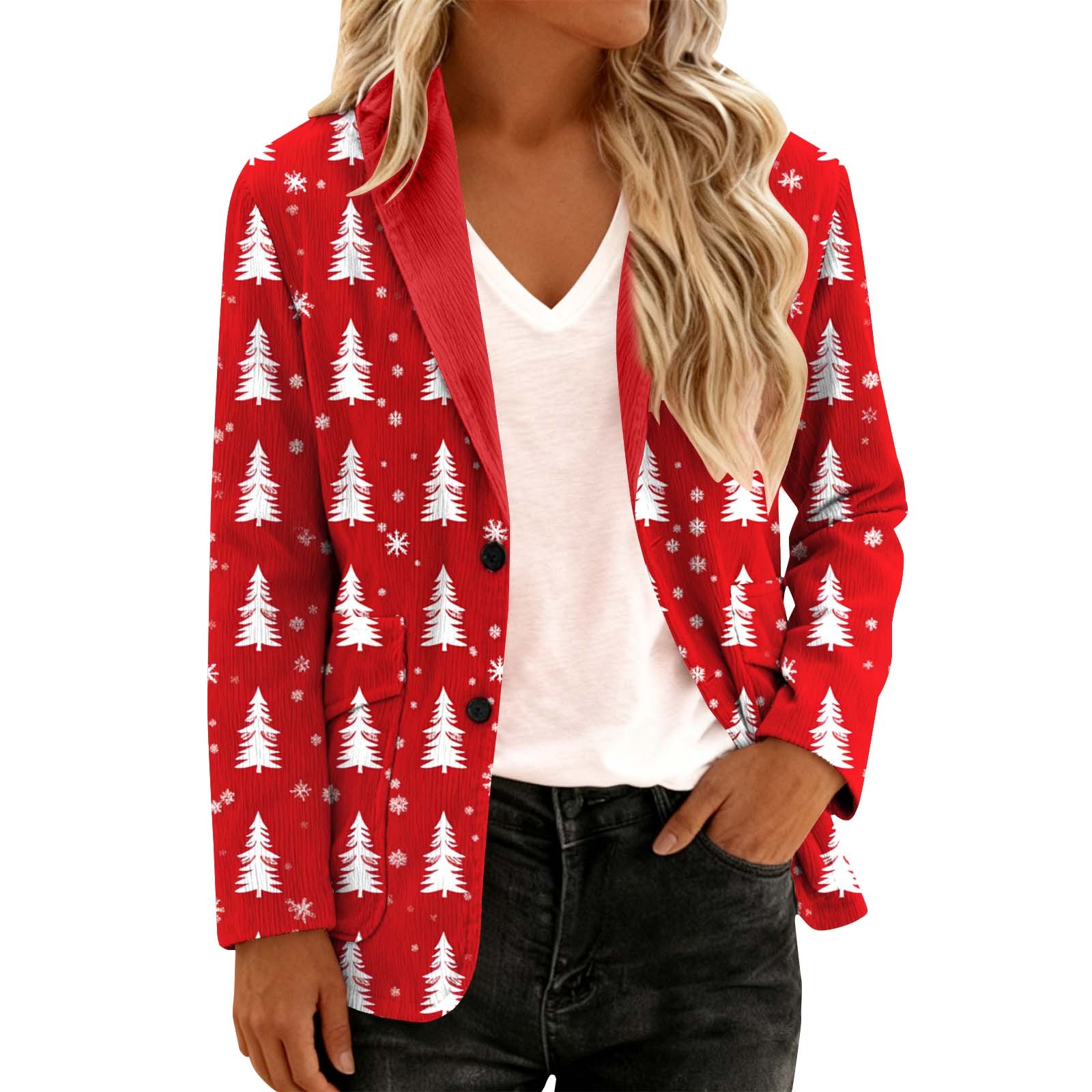 Xingpeng Corduroy Blazer for Women 2026 Long Sleeve Notch Collar ...