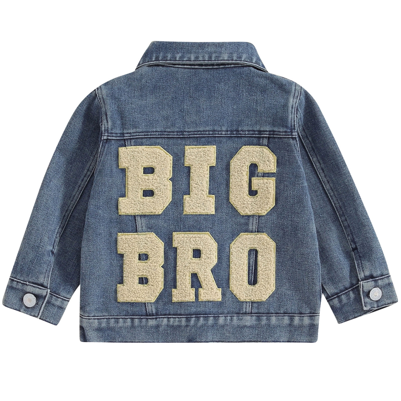 Xingqing Infant Baby Boys Denim Jacket Back Letter Embroidery Button ...