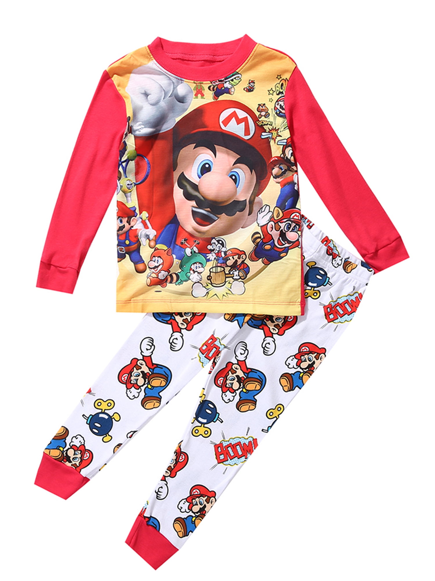 Xingqing Kids Boys Pajamas Set Cartoon Super Mario 2pcs Sleepwear 1-2 ...
