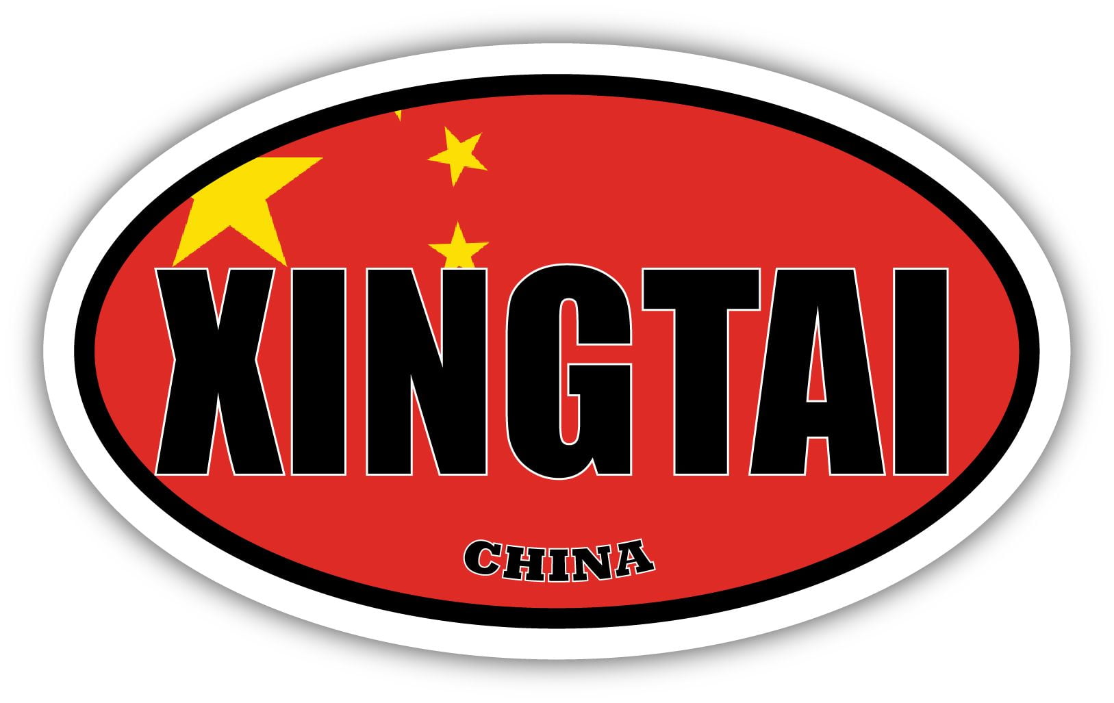 Xingtai China Flag Oval Decal Vinyl Bumper Sticker 3x5 inches - Walmart.com