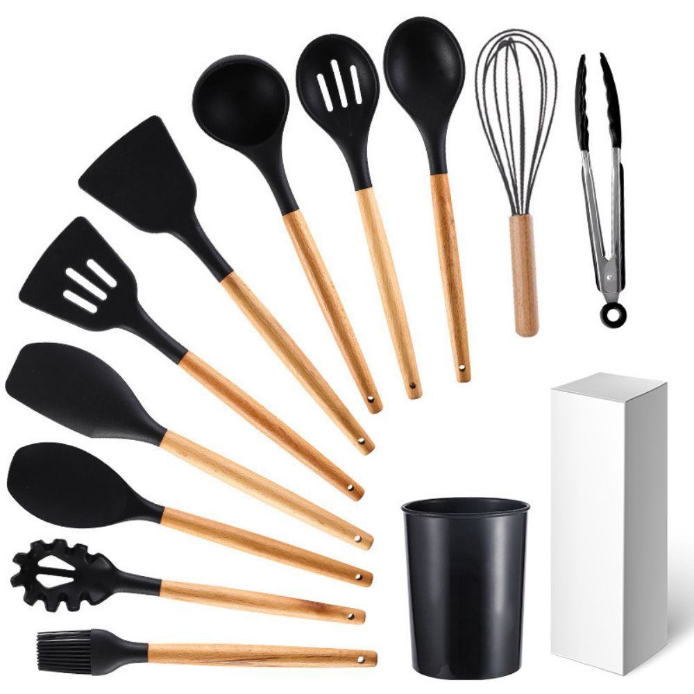 Xinhecheng 13 Piece Kitchen Utensils, Cooking Utensils Set, Green ...