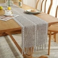 Xinhecheng Woven Table Runner, Tablecloth with Tassels, Brown, 12"×72 ...