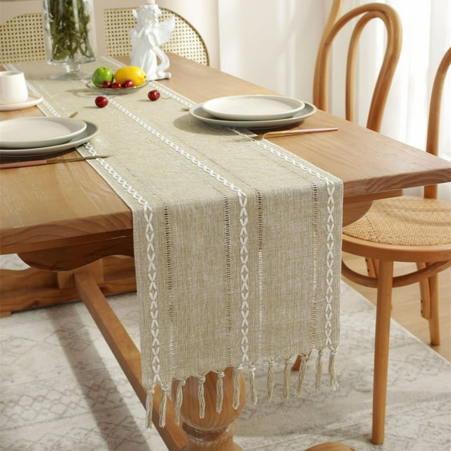 Xinhecheng Woven Table Runner with Tassels, Tablecloth, for Dining ...