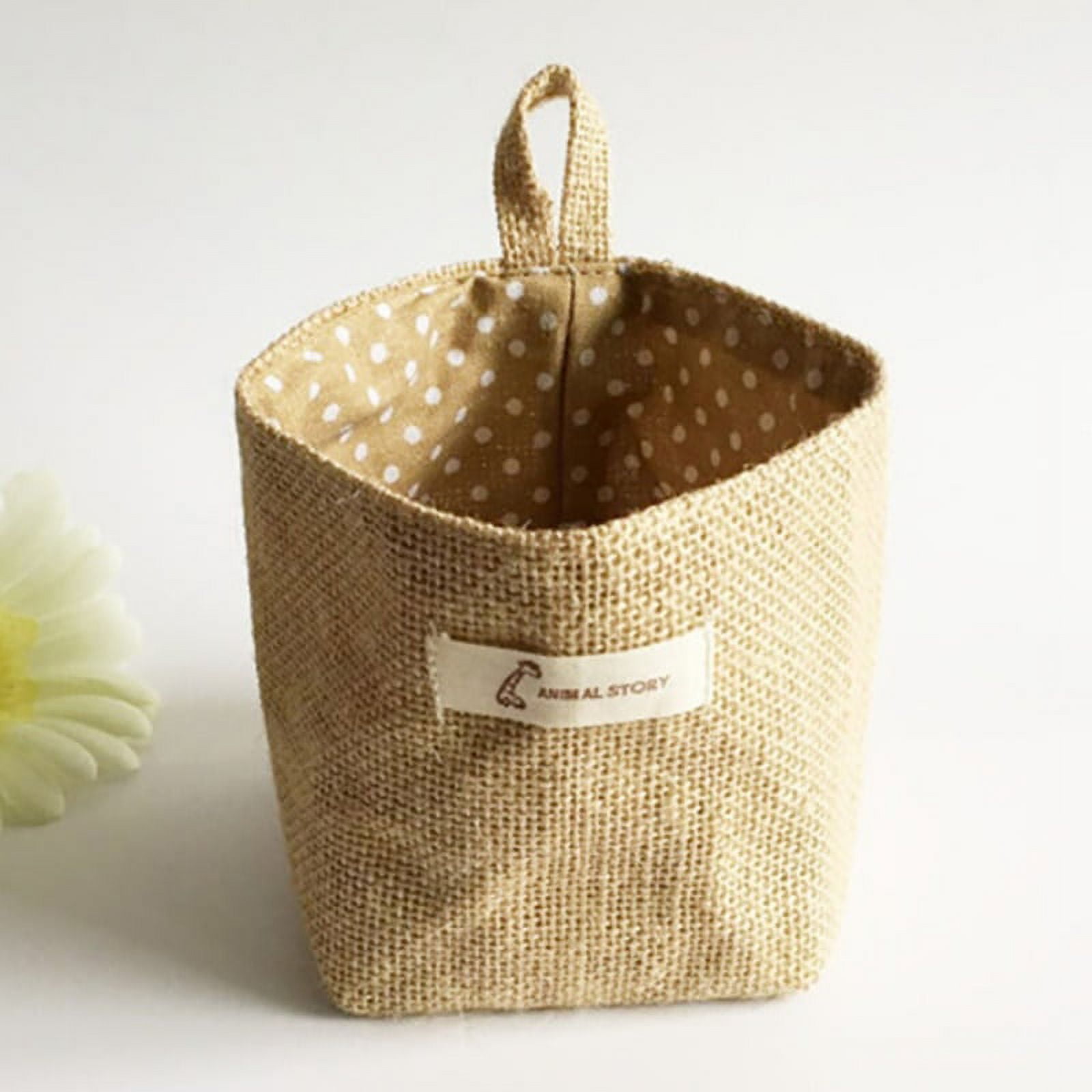 Xinhuaya Foldable Burlap Storage Basket Home Storage Box Burlap with ...