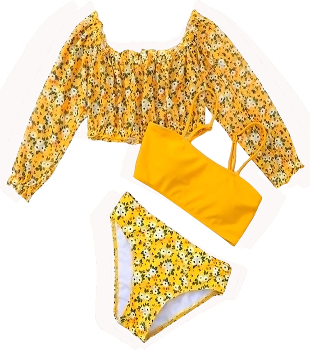 Xinhuaya Girls Tankini Swimsuit Set 2PC or 3PC Swimwear Summer Beach ...