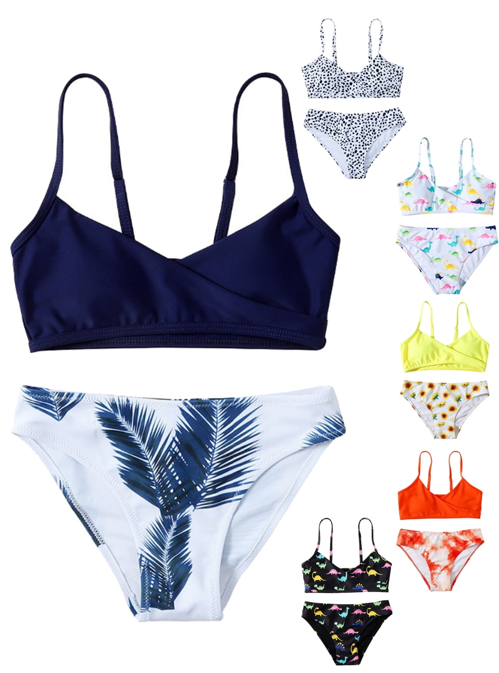 Xinhuaya Little Girls Bikini Swimwear 2PC Bathing Suit Kids Big Girls ...