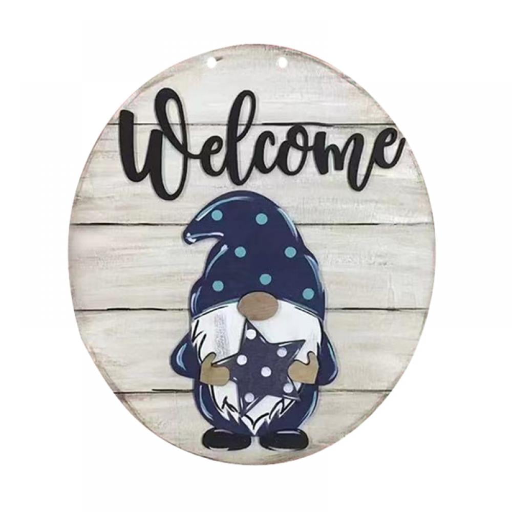 Welcome Sign Housewarming Gift round Farmhouse Welcome Home Sign Gnomes ...