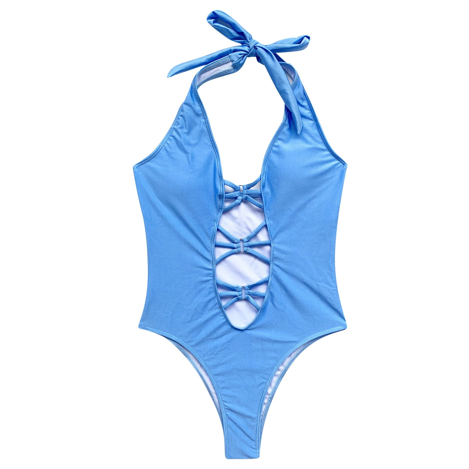 Xinqinghao Womens One Piece Swimsuit Monokini Swimwear Ruched High Cut