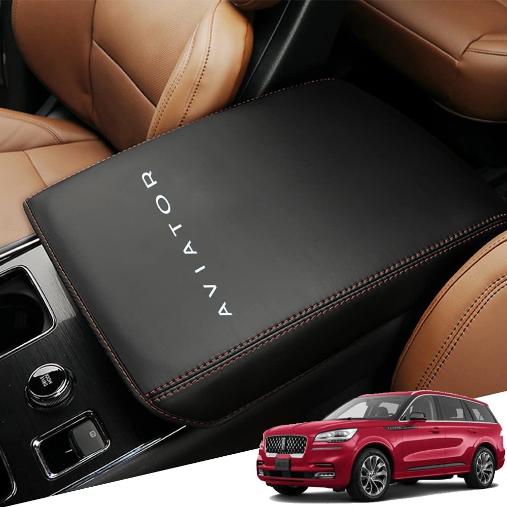 Xinrsheag Leather Center Console Cover Armrest Pad Protector Armrest ...