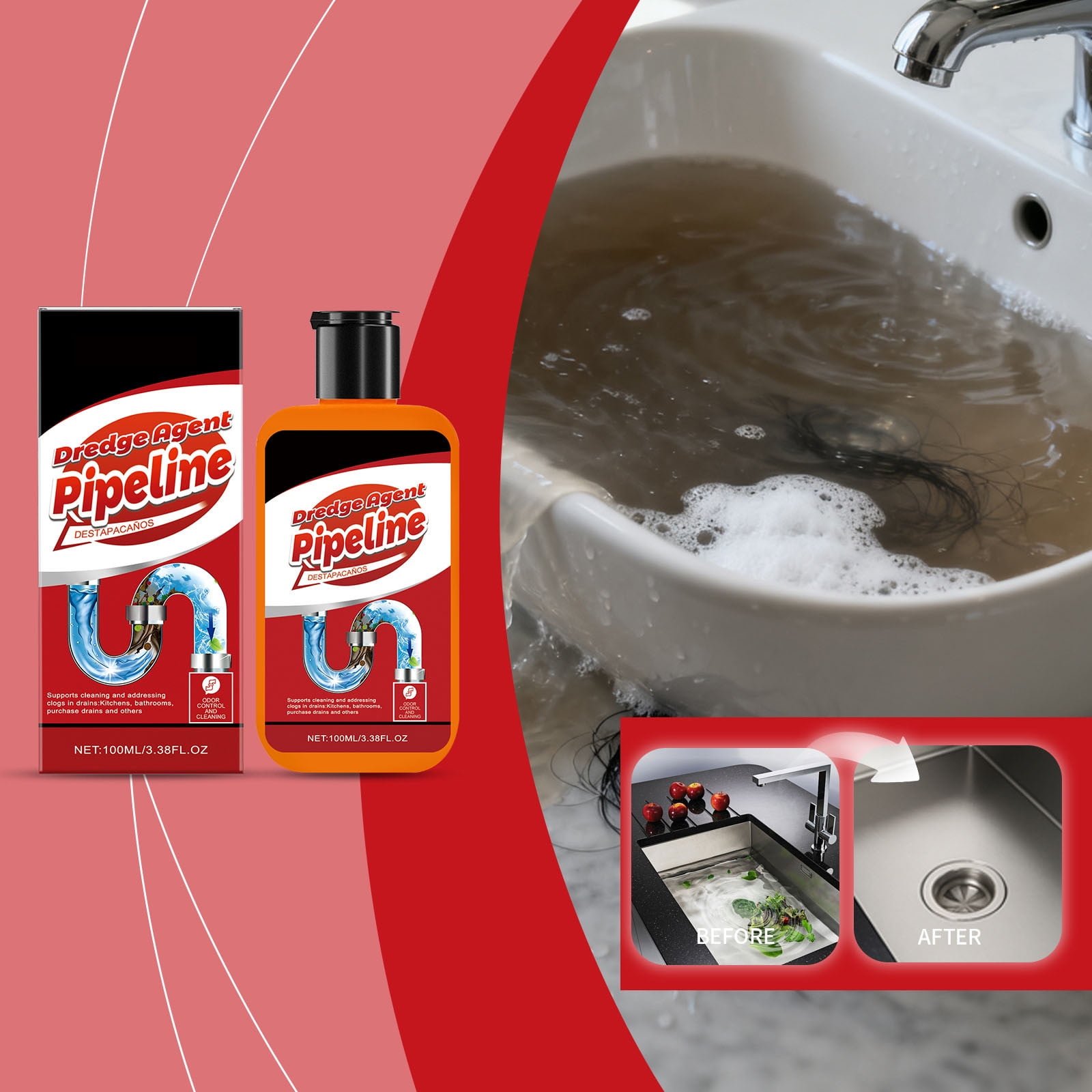 Xinsrenus Powerful Clog Remover Cleaner, High-Efficiency Drain ...