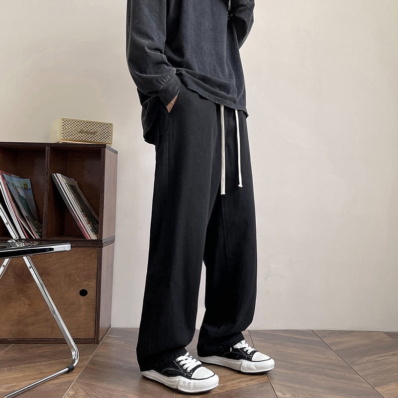 Xintang Washed Old Vintage Yellow Mud Jeans Men‘s Loose Straight Spring ...