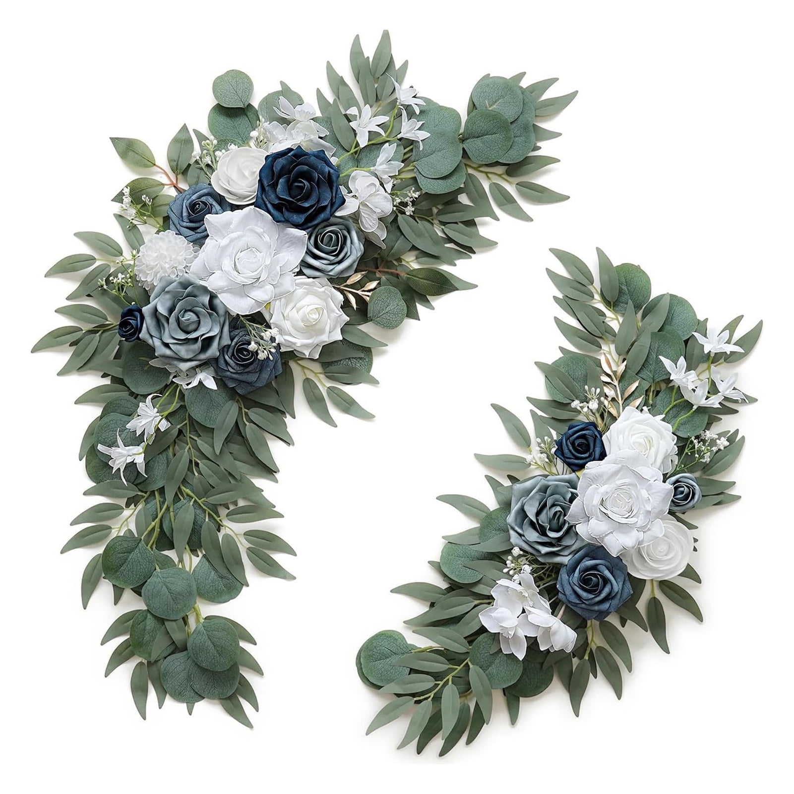 Xinwanna 2 Pcs Artificial Flowers Swag Faux Flowers Rose Swag Floral ...