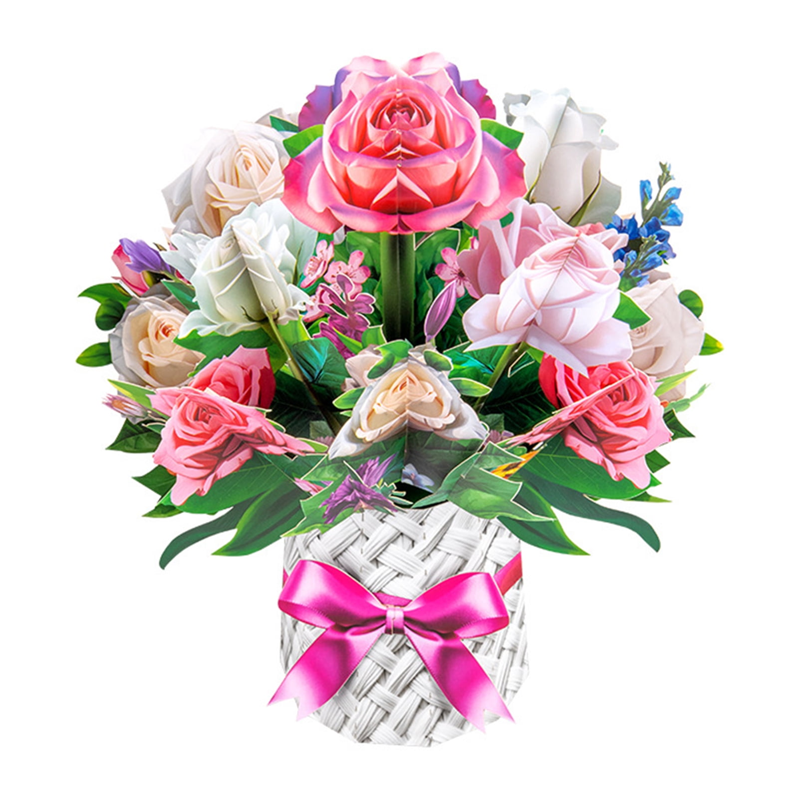 Xinwanna 3D Pop Up Flower Bouquet Card Paper Flower Vase Greeting Cards ...