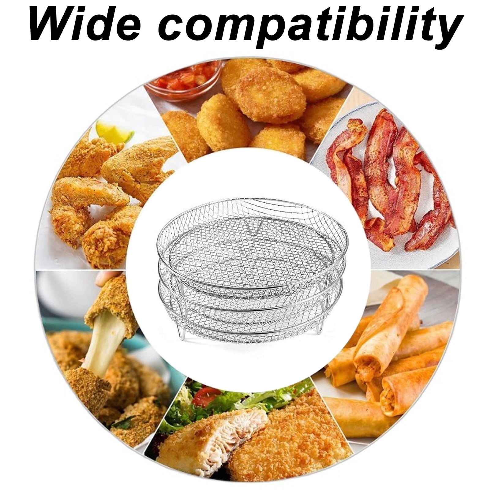 Xinwanna Air Fryer Rack, 3 Stackable Cooling Racks for Airfryer ...