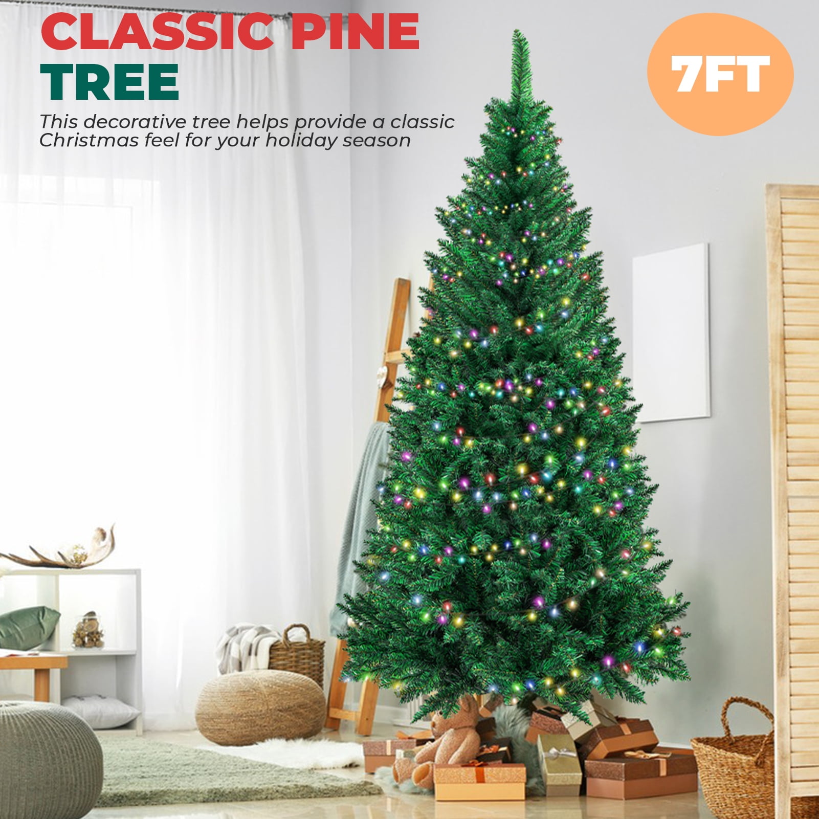 Xinwanna Artificial Xmas Tree Green Classic Pine Tree with Detachable ...