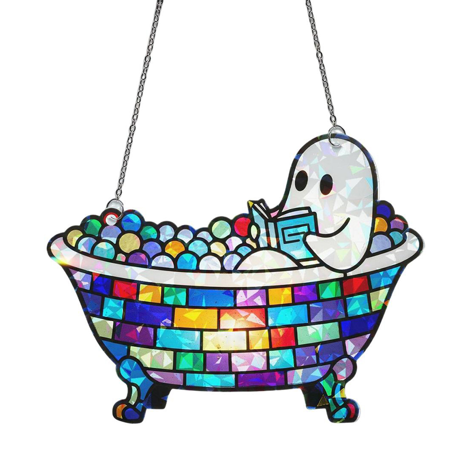 Xinwanna Bath-Time Ghost Reader Ornaments Cute Ghost Reading Book in A ...