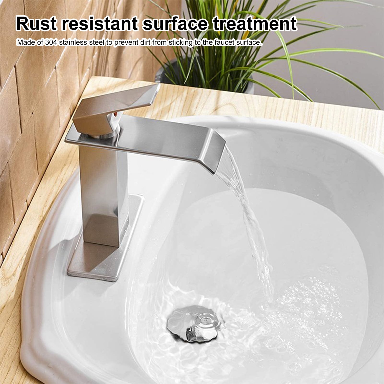 Xinwanna Bathroom Faucets for Sink 1 or 3 Hole, Stainless Steel Single ...