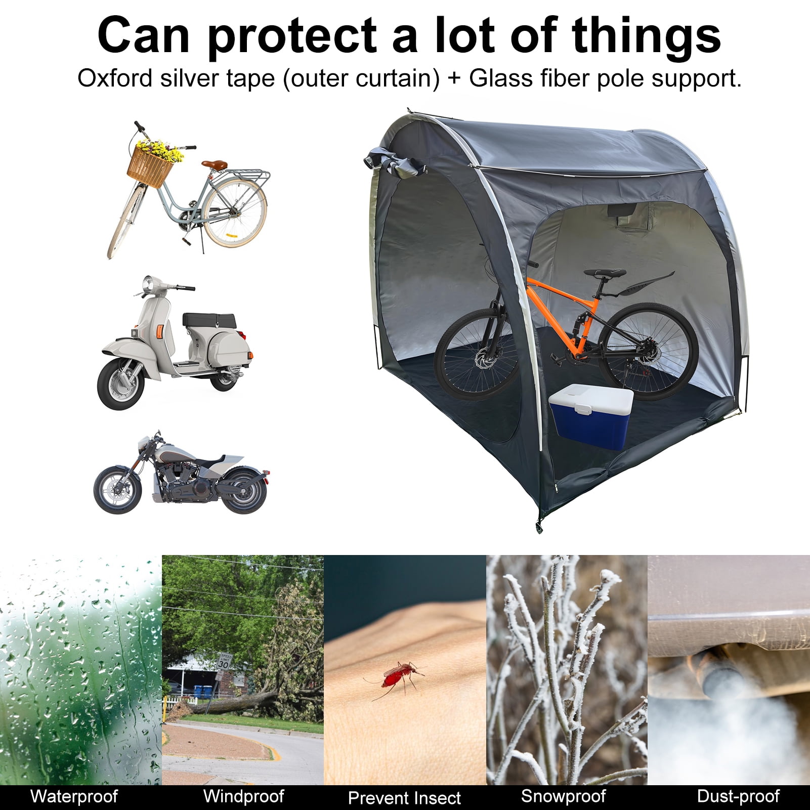 Xinwanna Bike Shed, Outdoor Portable Bike Storage Shed Tent, Bike ...