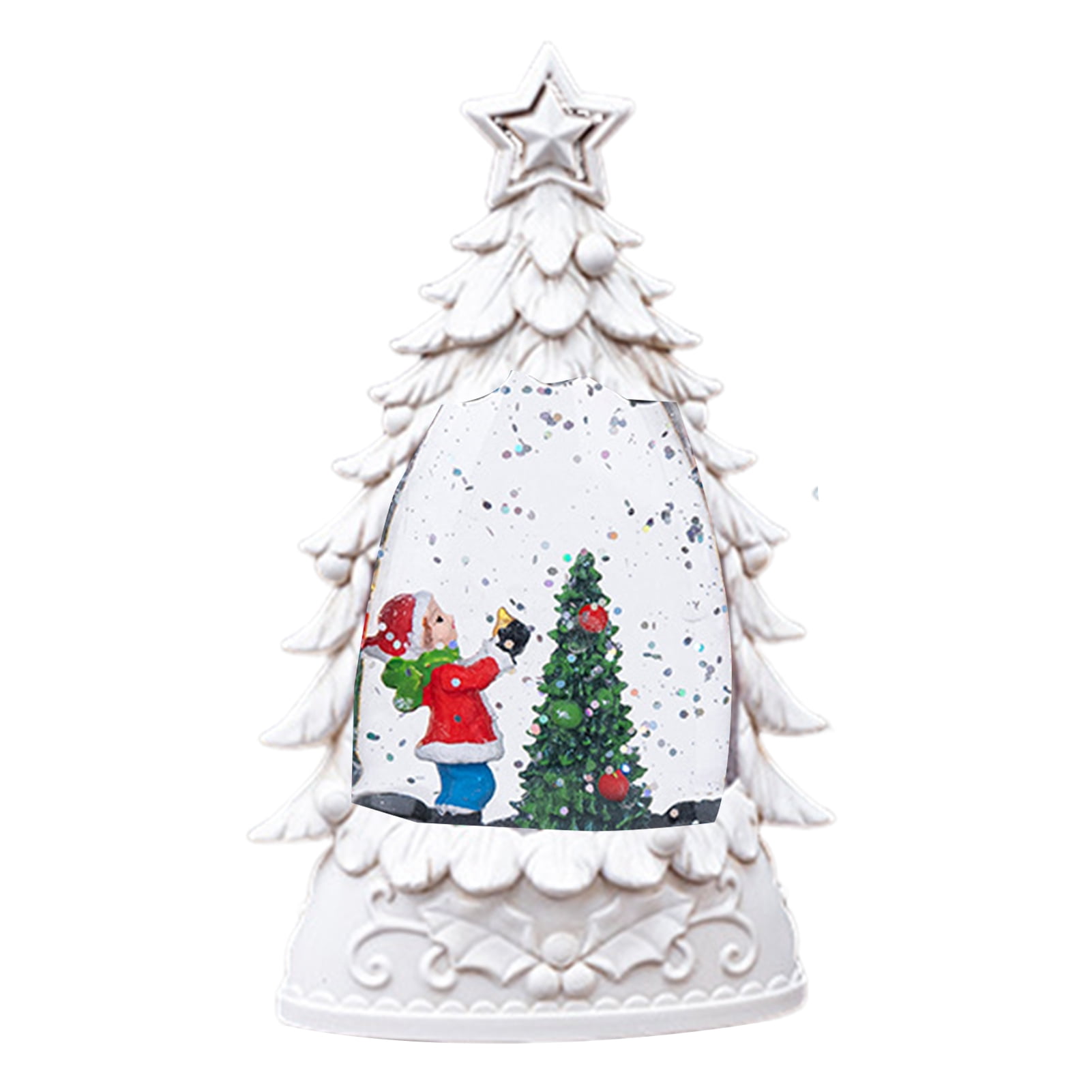 Xinwanna Christmas Snow Ball Lantern Lighted Santa And Christmas Tree ...