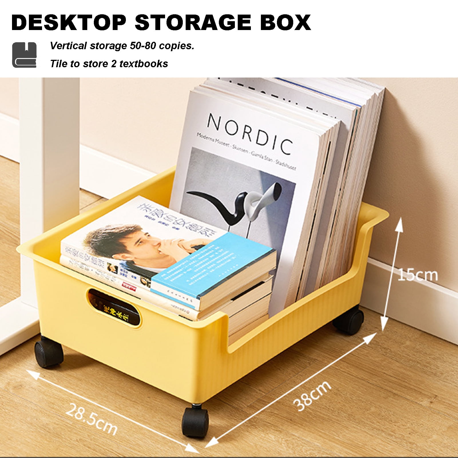 Xinwanna Desktop Storage Box Large Opening Bottom Scroll Wheel Rotary ...