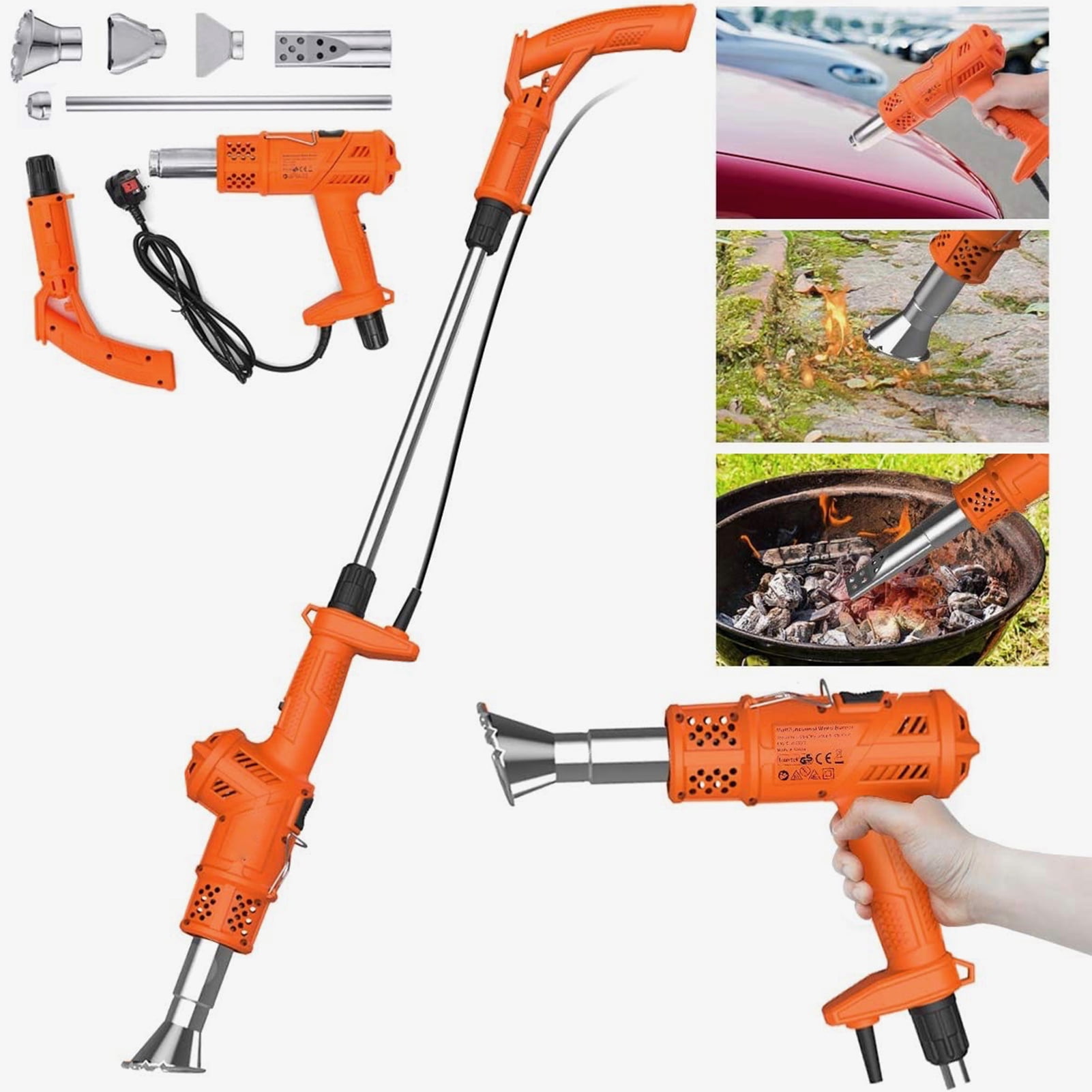 Xinwanna Flame Thrower for Weeds with 5 Nozzles, 3 in 1 1500W Electric ...