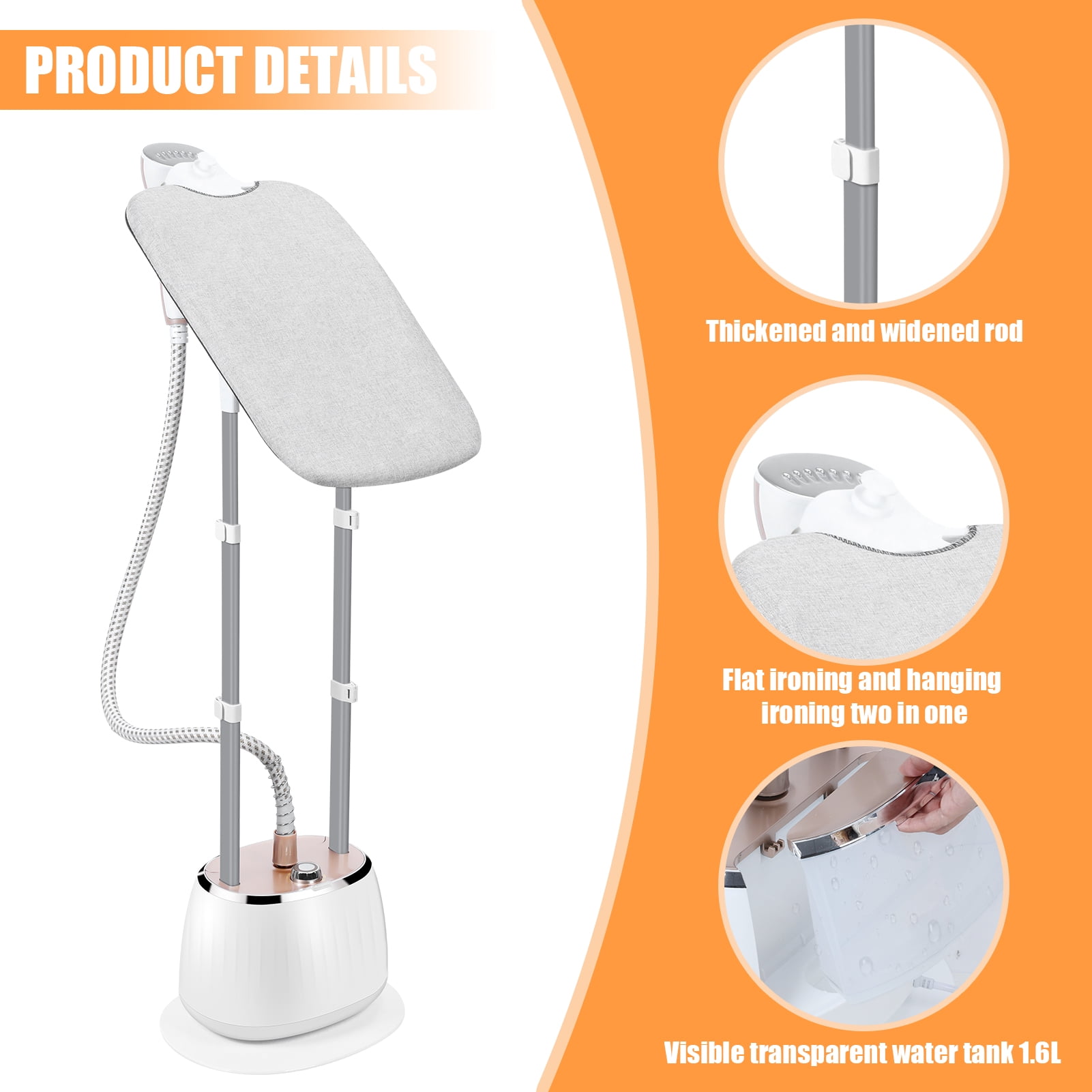 Xinwanna Garment Steamer for Clothes Standing, 1800w Strong Power with ...
