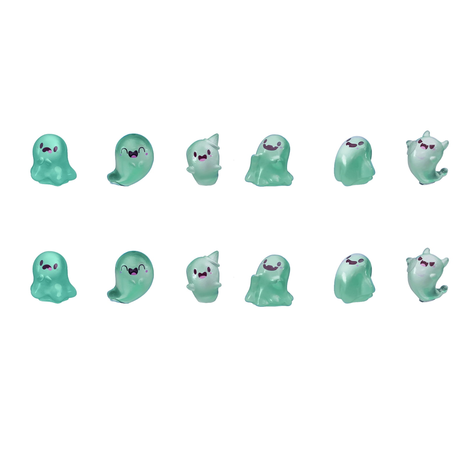 Xinwanna Glow in The Dark Mini Ghost Figures with Box Luminous Small ...