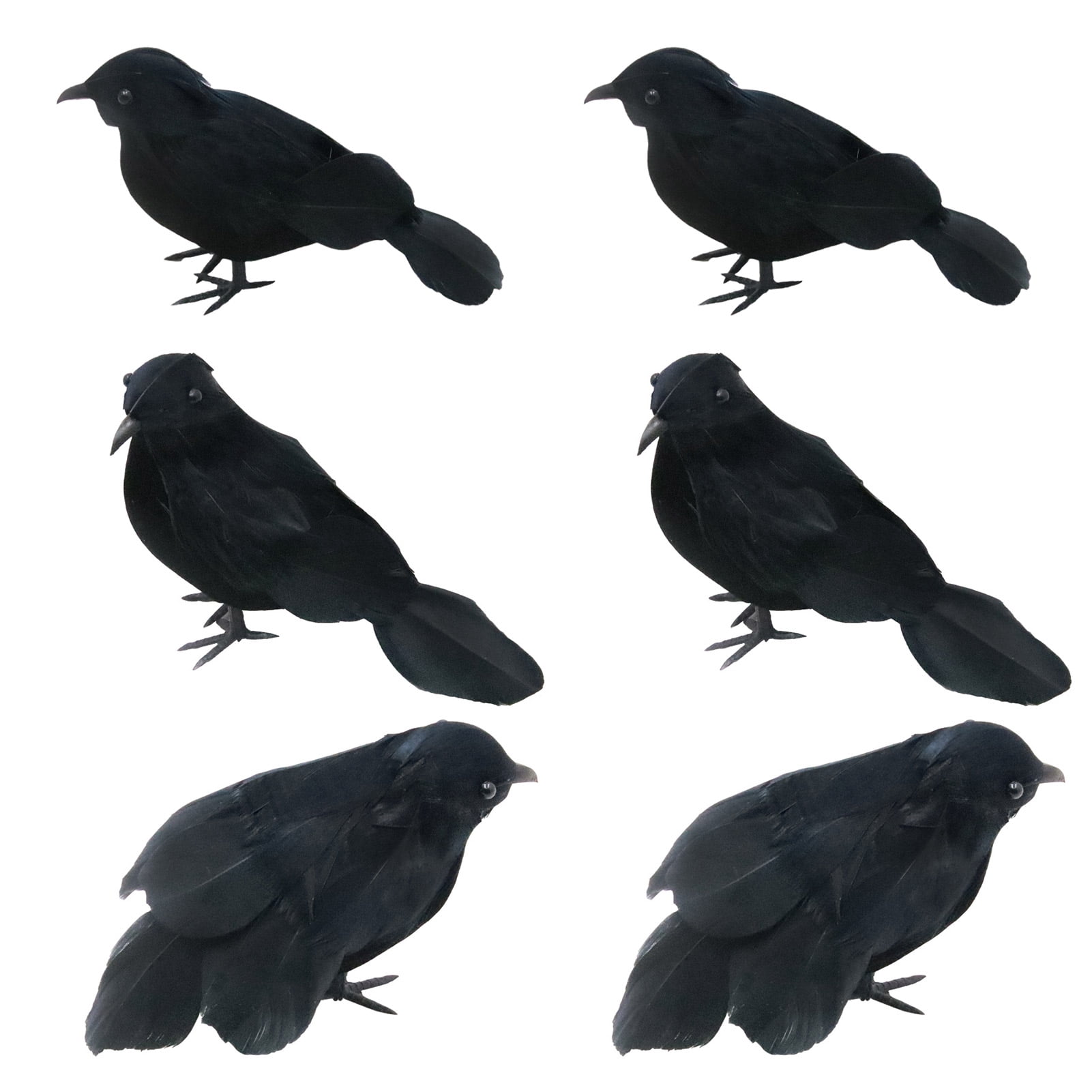 Xinwanna Halloween Black Crow Decoration Realistic Feathered Crow Prop ...